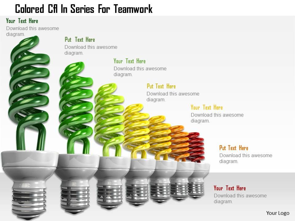 0115 Colored Cfl In Series For Teamwork Image Graphic For Powerpoint ...