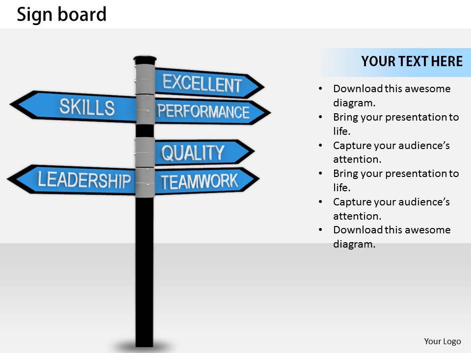 0514 Signboards Of Skills And Leadership Image Graphics For Powerpoint ...
