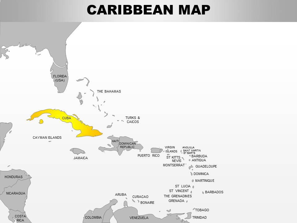 Blank Caribbean Islands Map