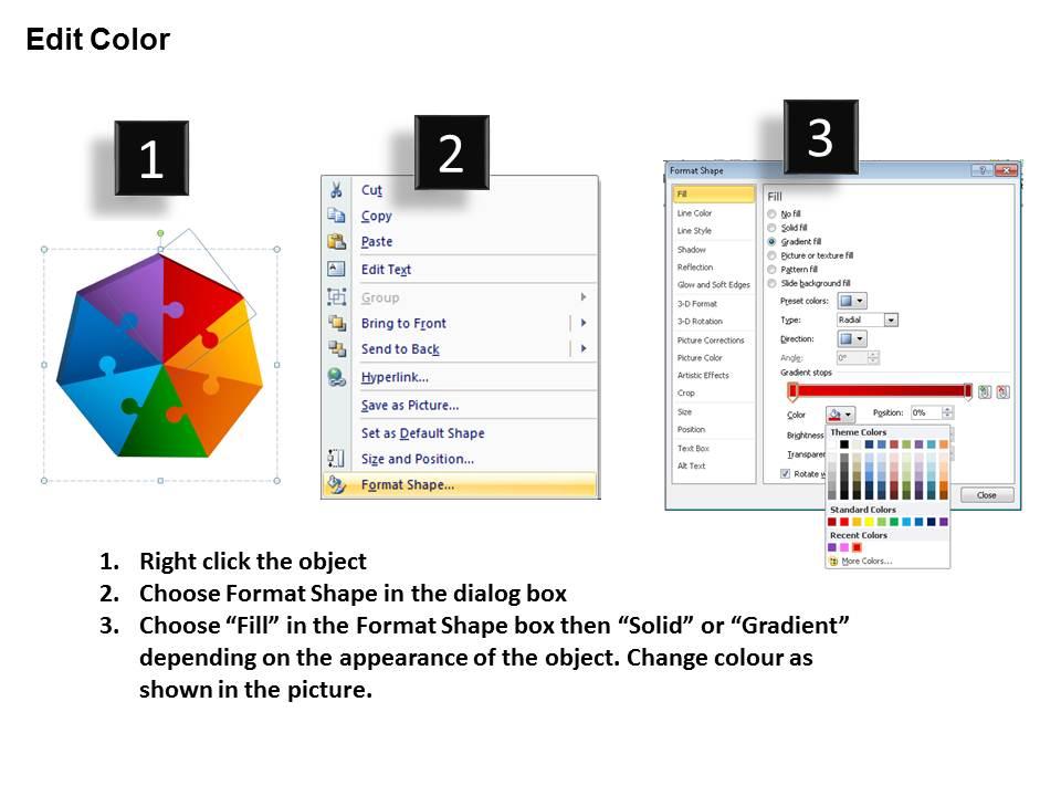 3D Heptagon Puzzle Process 1 | PowerPoint Design Template | Sample ...