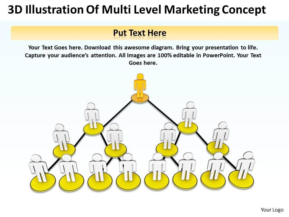 3D Illustration Of Multi Level Marketing Concept Ppt Graphics Icons | PowerPoint Presentation ...