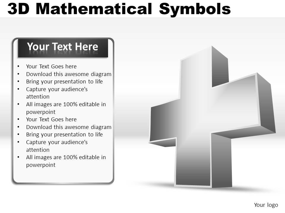 3d Mathematical Symbols Powerpoint Presentation Slides Powerpoint