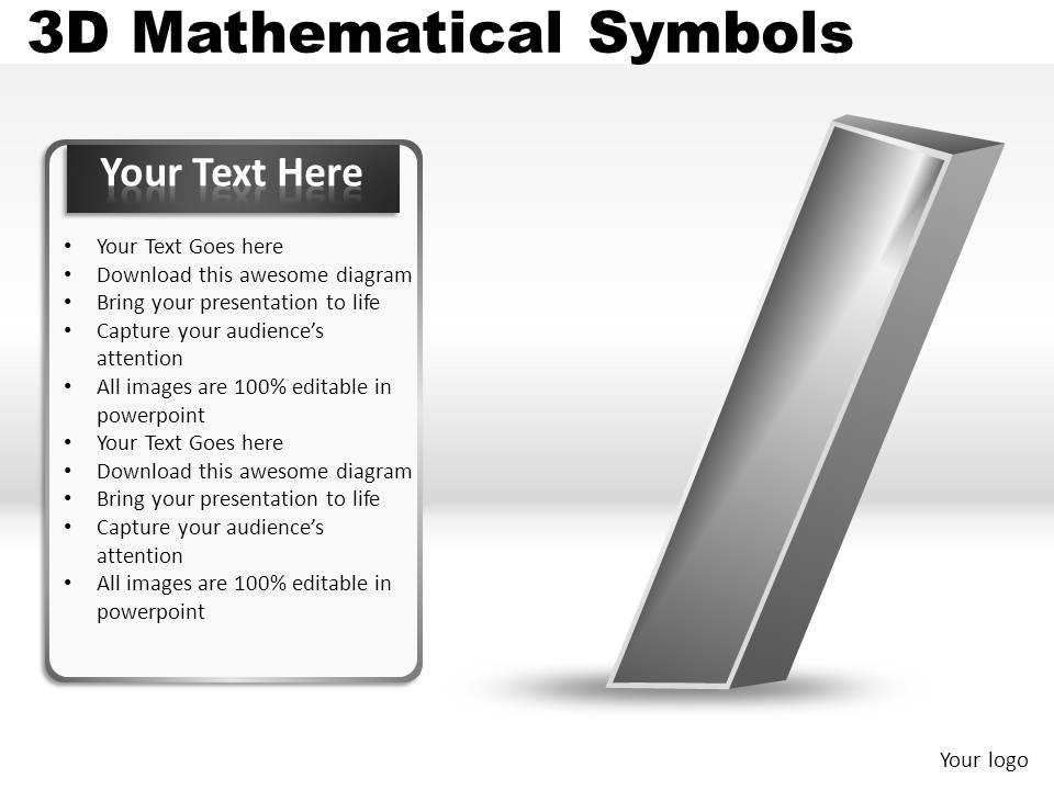 3d Mathematical Symbols Powerpoint Presentation Slides Powerpoint
