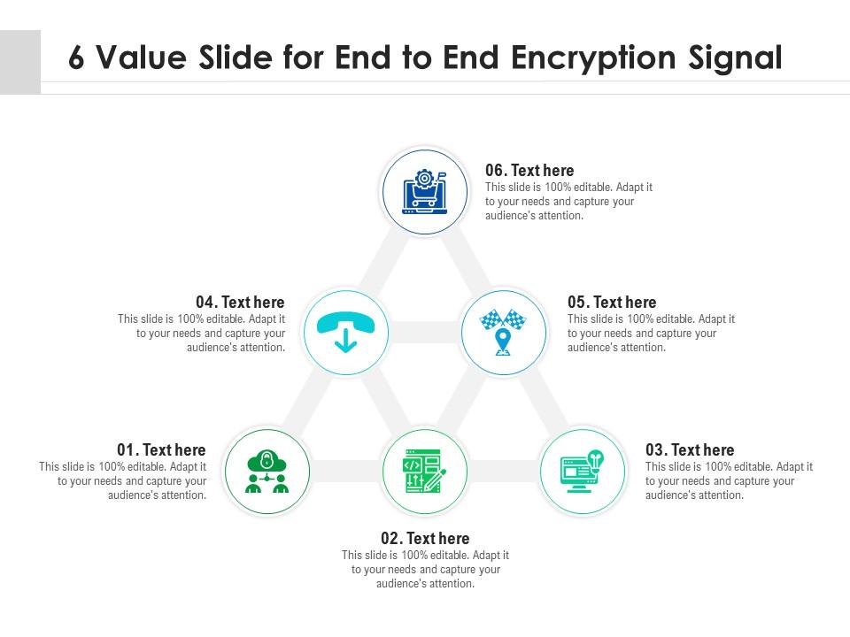 6 Value Slide For End To End Encryption Signal Infographic Template | Presentation Graphics ...