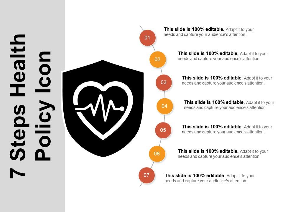 7 Steps Health Policy Icon | PowerPoint Slide Presentation Sample ...