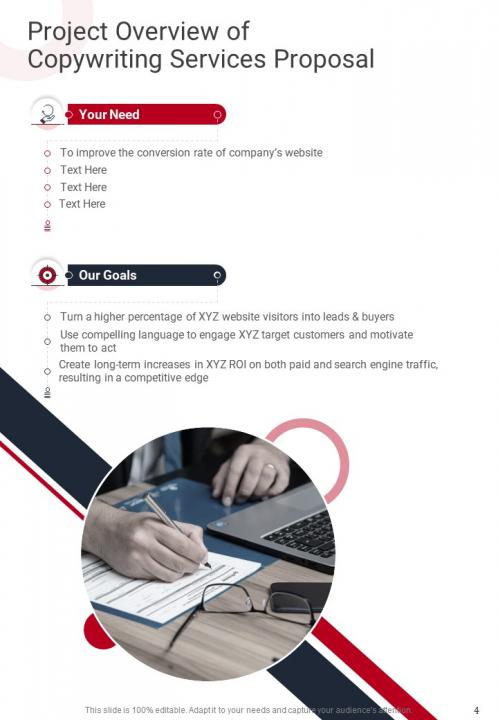A4 Copywriting Services Proposal Template | Presentation Graphics | Presentation PowerPoint ...