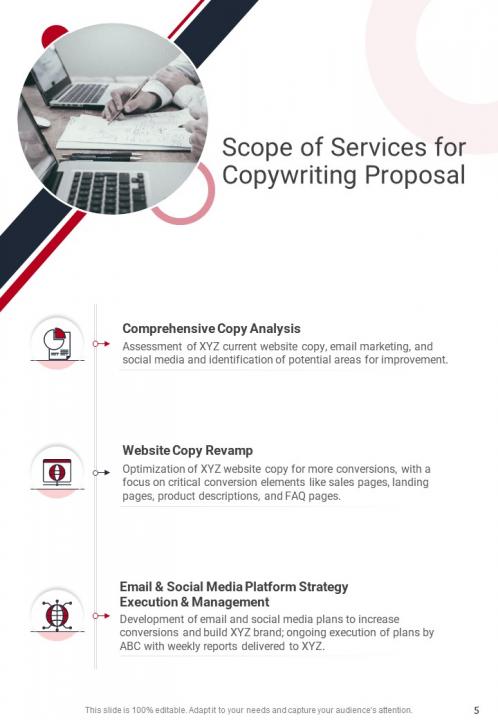 A4 Copywriting Services Proposal Template | Presentation Graphics | Presentation PowerPoint ...