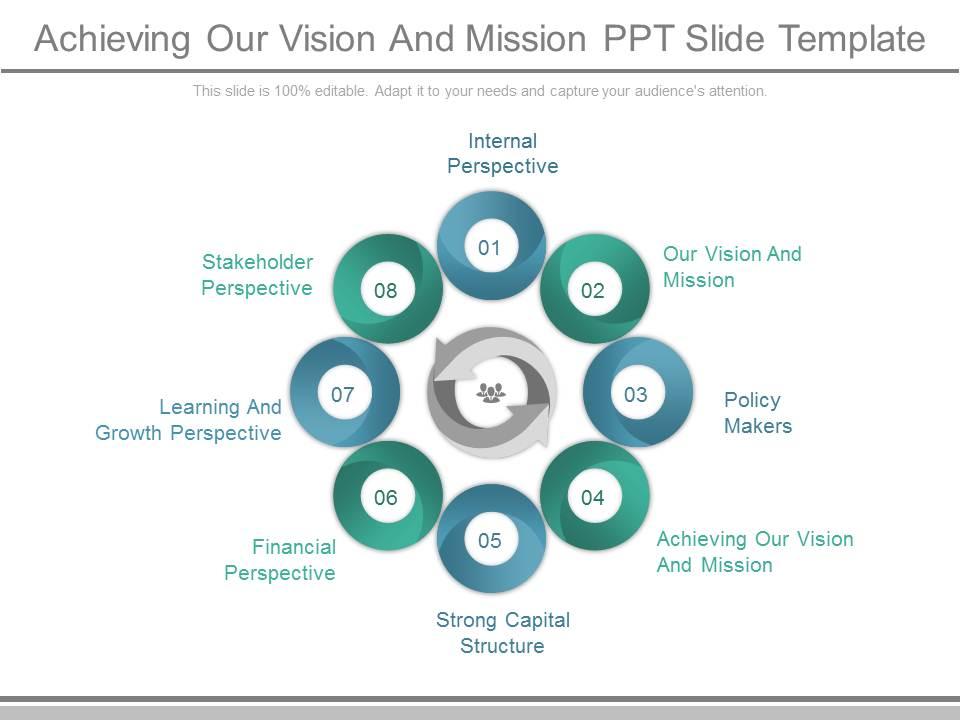 Achieving Our Vision And Mission Ppt Slide Template | PowerPoint Slide ...