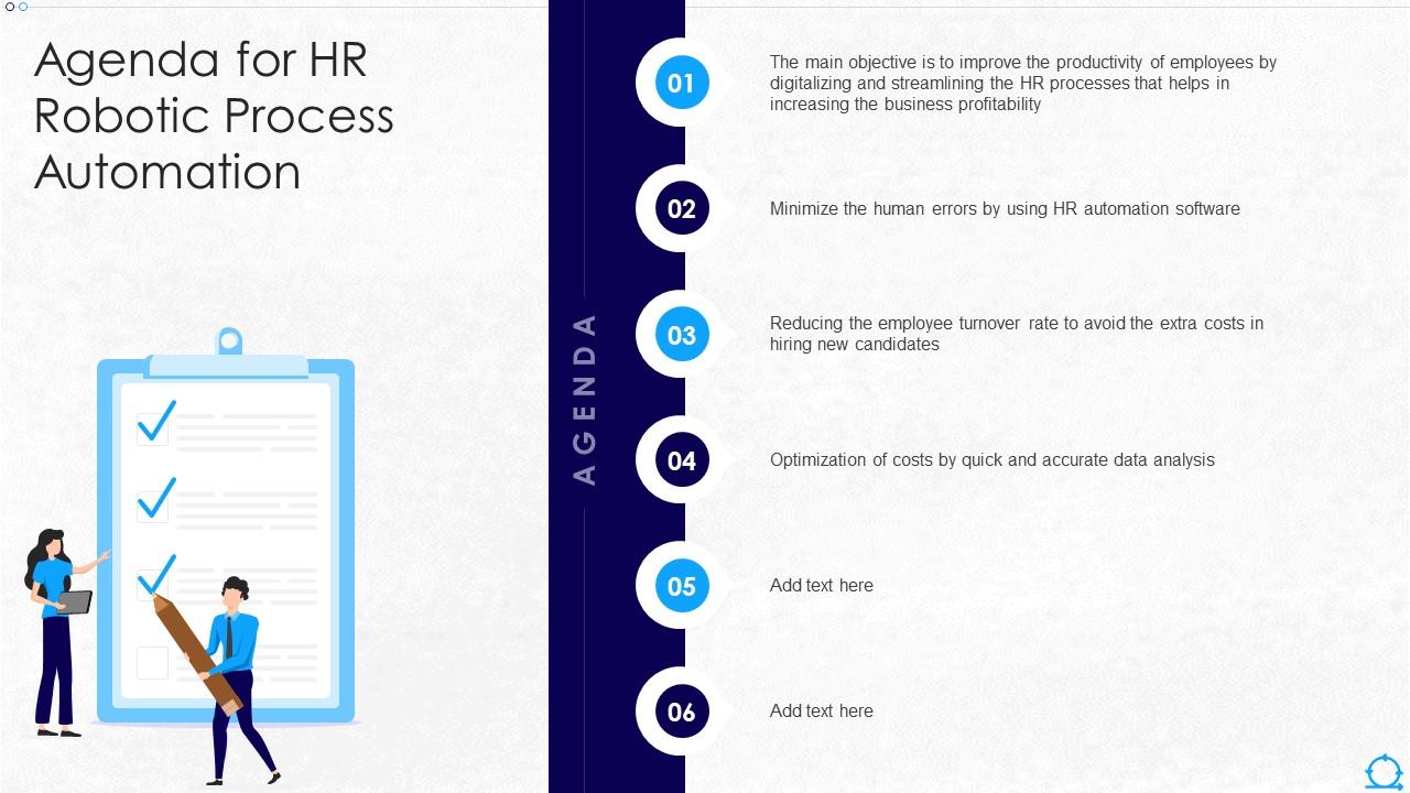 Agenda For Hr Robotic Process Automation Ppt Slides Background Images ... Agenda For Hr Robotic Process Automation Ppt Slides Background Images ...