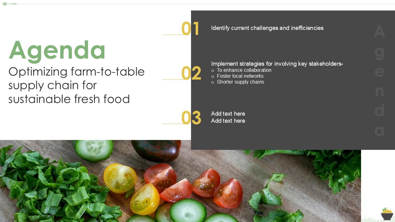 Agenda Optimizing Farm To Table Supply Chain For Sustainable Fresh Food ...