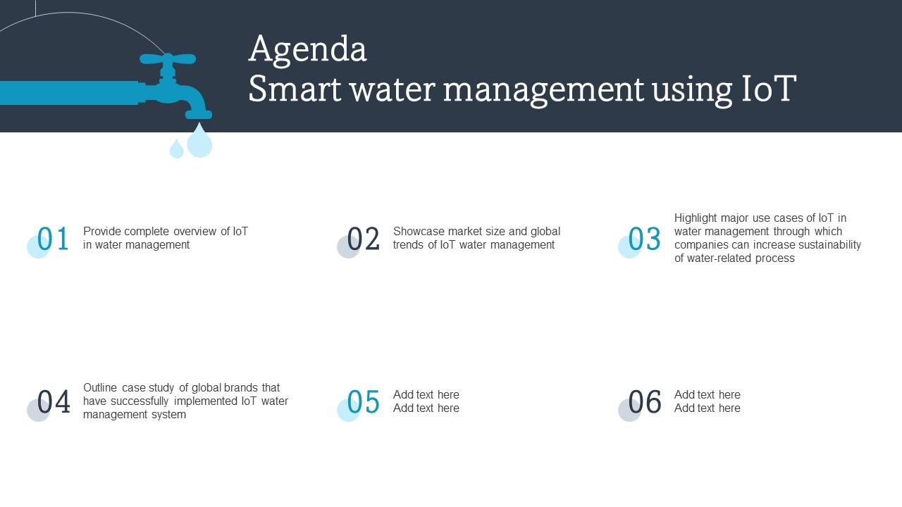 Agenda Smart Water Management Using IoT SS PPT Example Agenda Smart Water Management Using IoT SS PPT Example