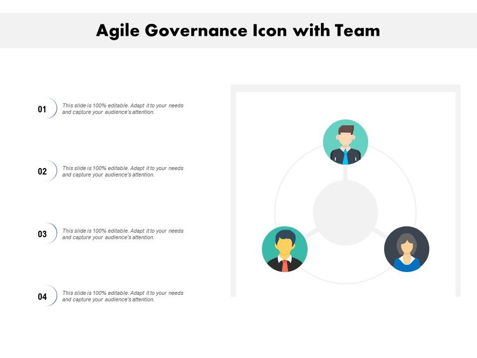 Agile Governance Icon With Team Presentation Graphics Presentation Powerpoint Example