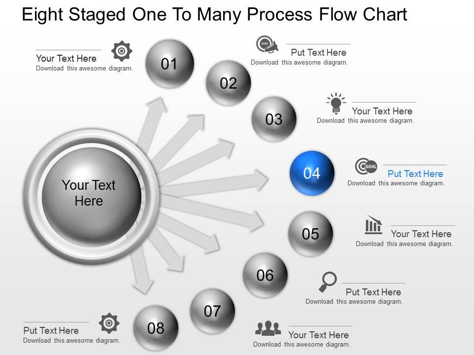 ah Eight Staged One To Many Process Flow Chart Powerpoint Template ...