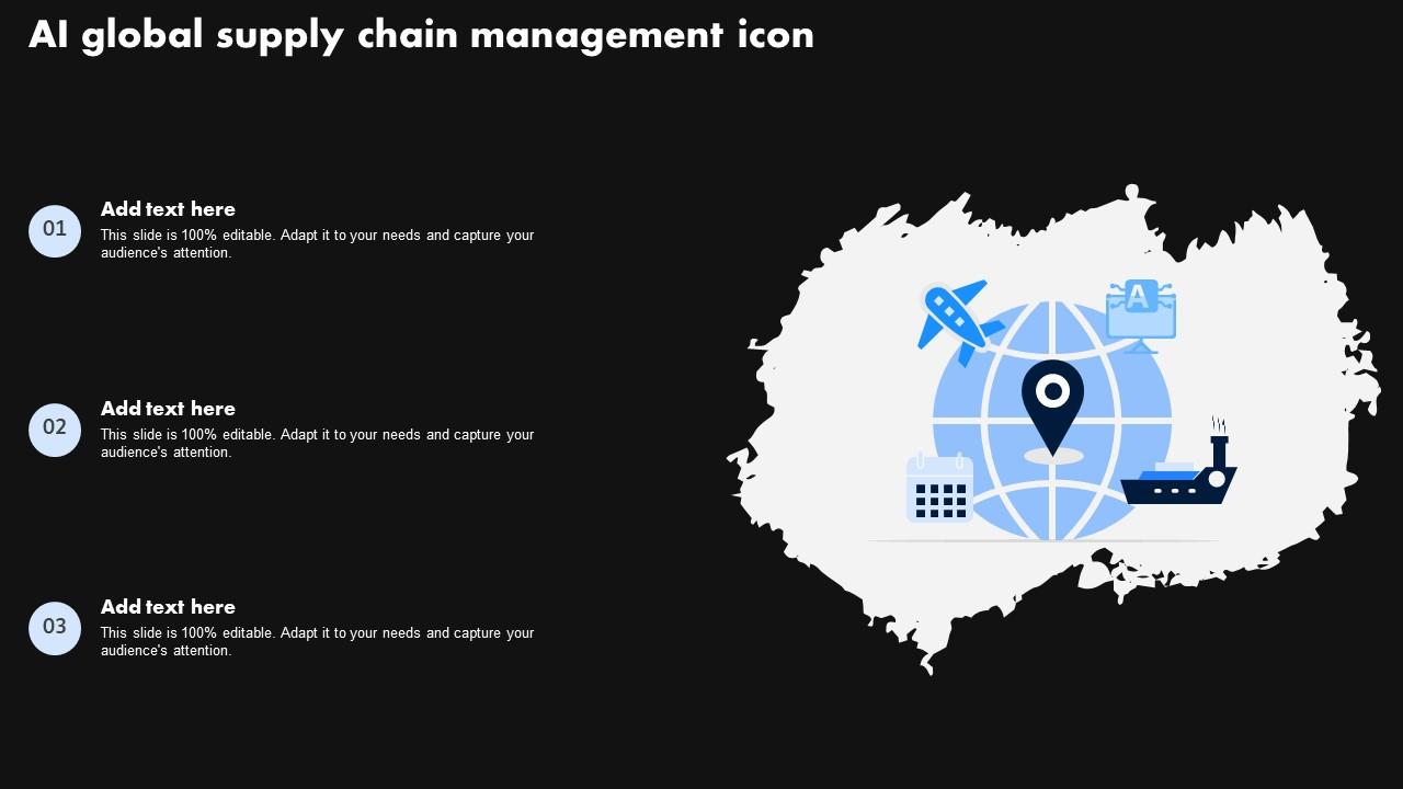 AI Global Supply Chain Management Icon PPT PowerPoint AI Global Supply Chain Management Icon PPT PowerPoint