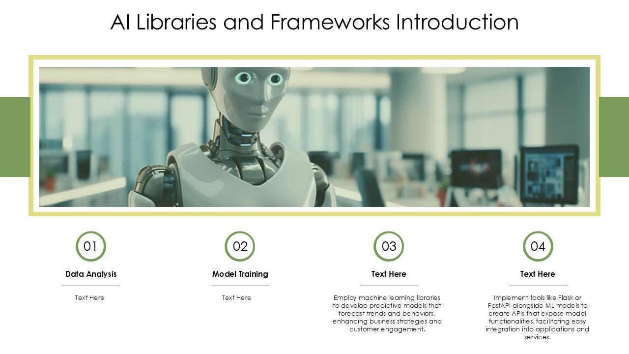 Ai Libraries And Frameworks Introduction Ppt Template St Ai Ss Ppt Slide