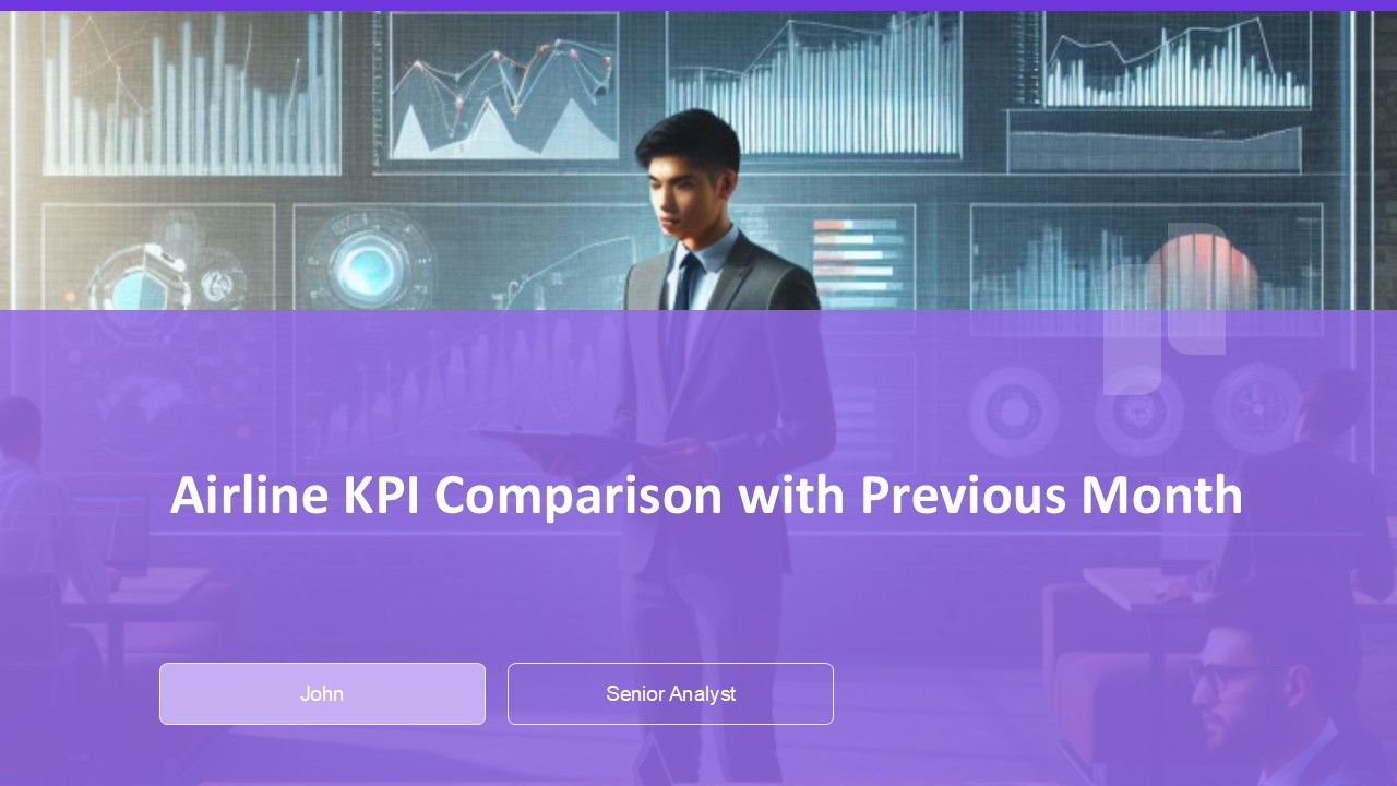 Airline KPI Comparison With Previous Month PPT Mockup AT