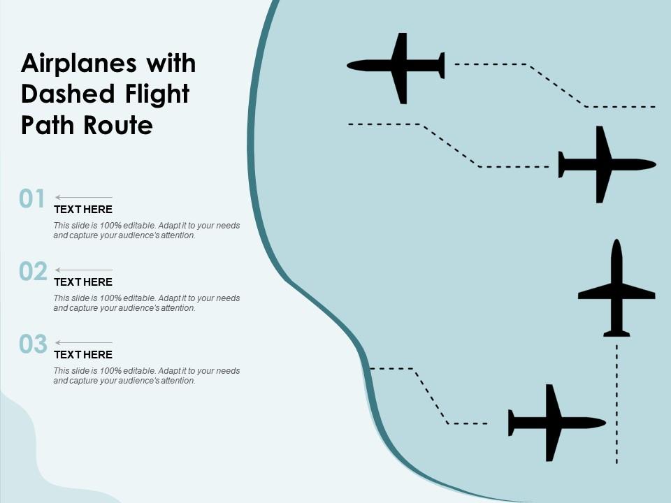 Airplanes With Dashed Flight Path Route | Presentation Graphics ...