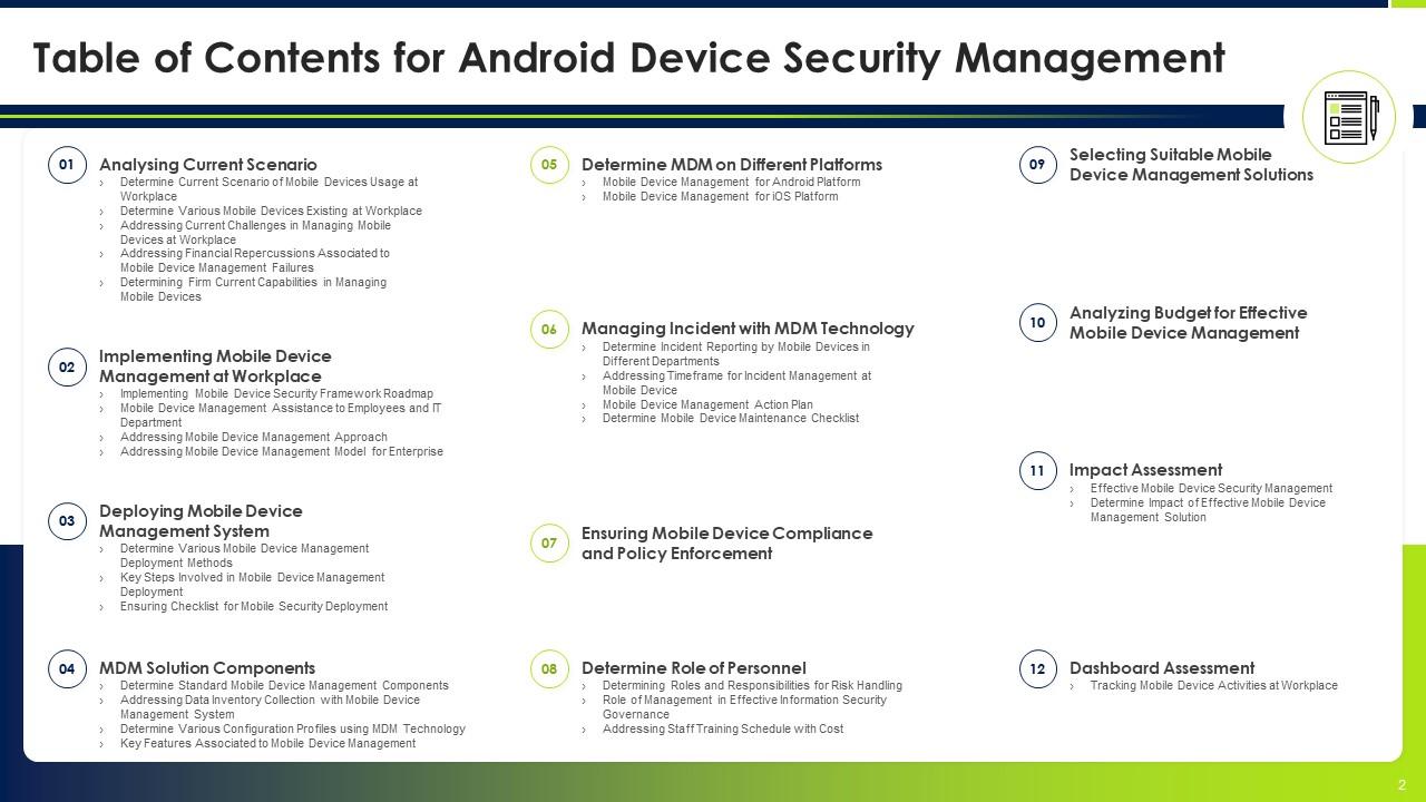 Android Device Security Management Powerpoint Presentation Slides Ppt