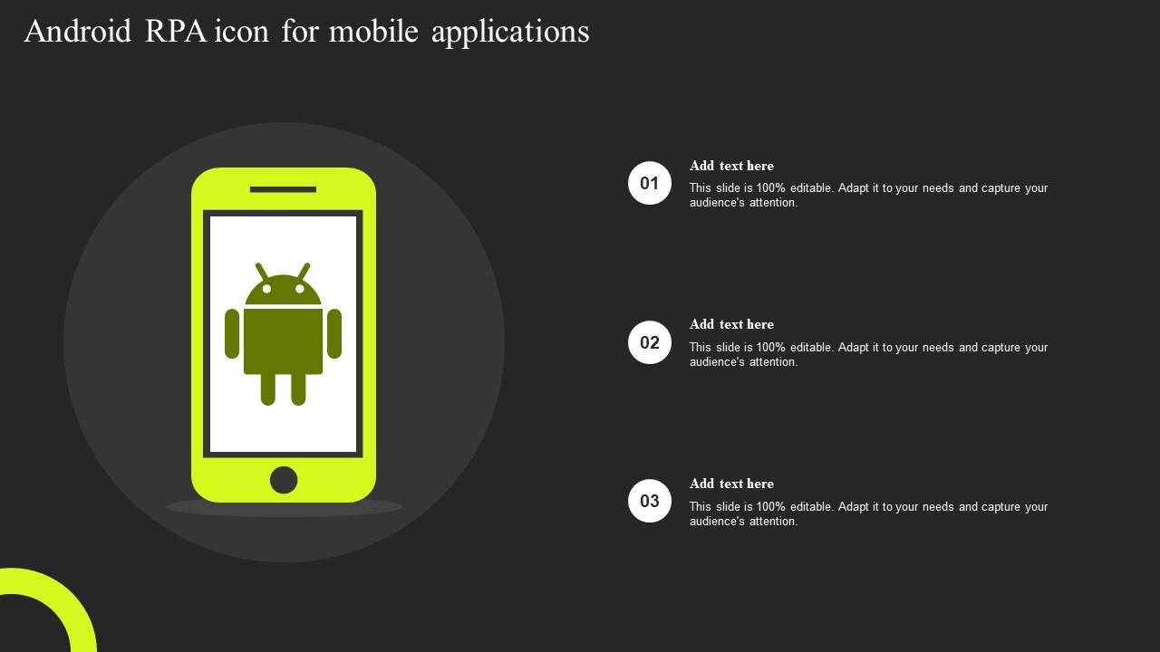 Android RPA Icon For Mobile Applications PPT Example