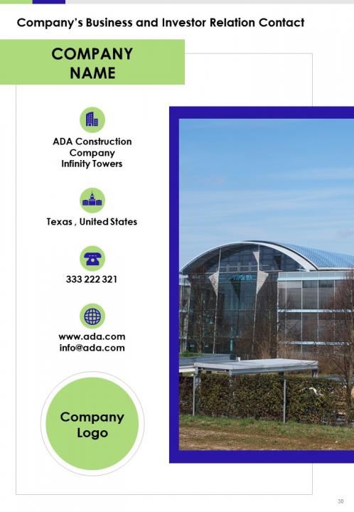 Annual Report For Construction Company 2020 2021 PDF DOC PPT Document ...