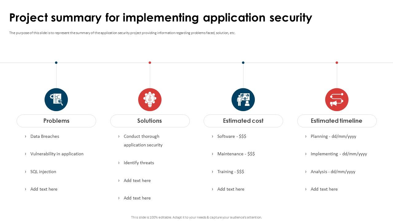 Application Security Implementation Plan Project Summary For ...