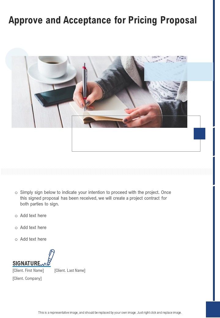 Approve And Acceptance For Pricing Proposal One Pager Sample Example Document Presentation