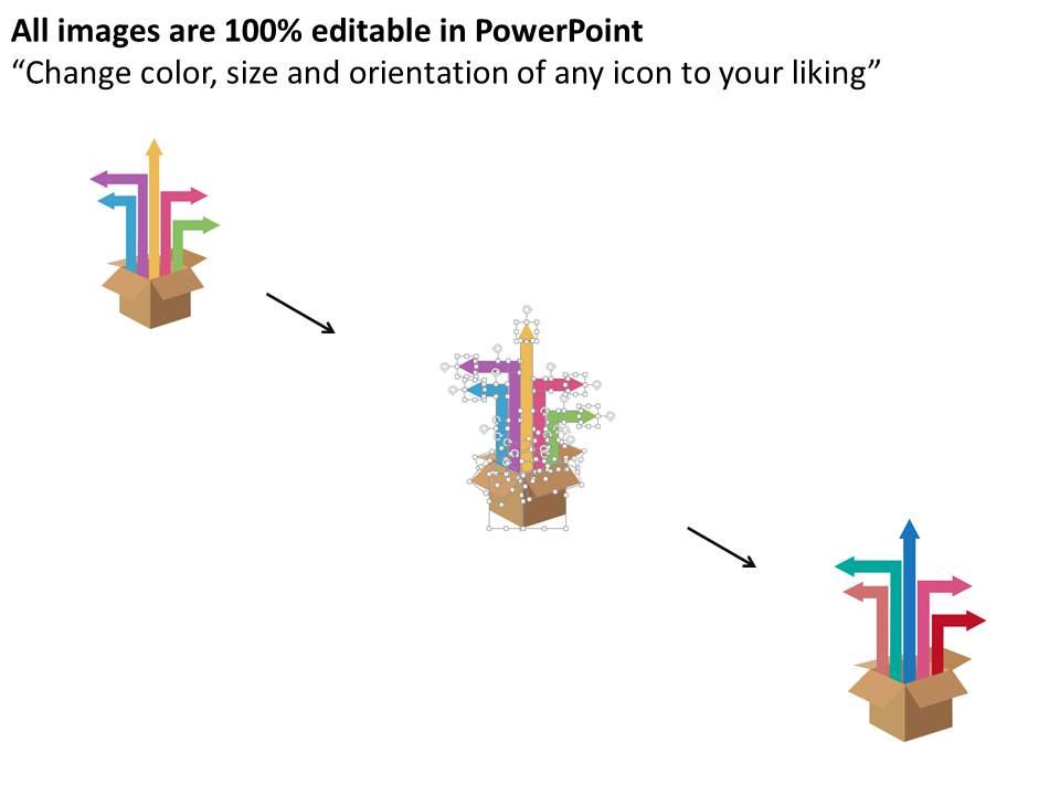 Arrows Coming Out Of Box Flat Powerpoint Design | PowerPoint ...