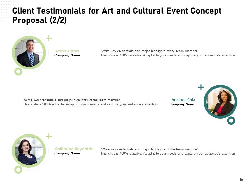Art and cultural event concept proposal powerpoint presentation slides ...