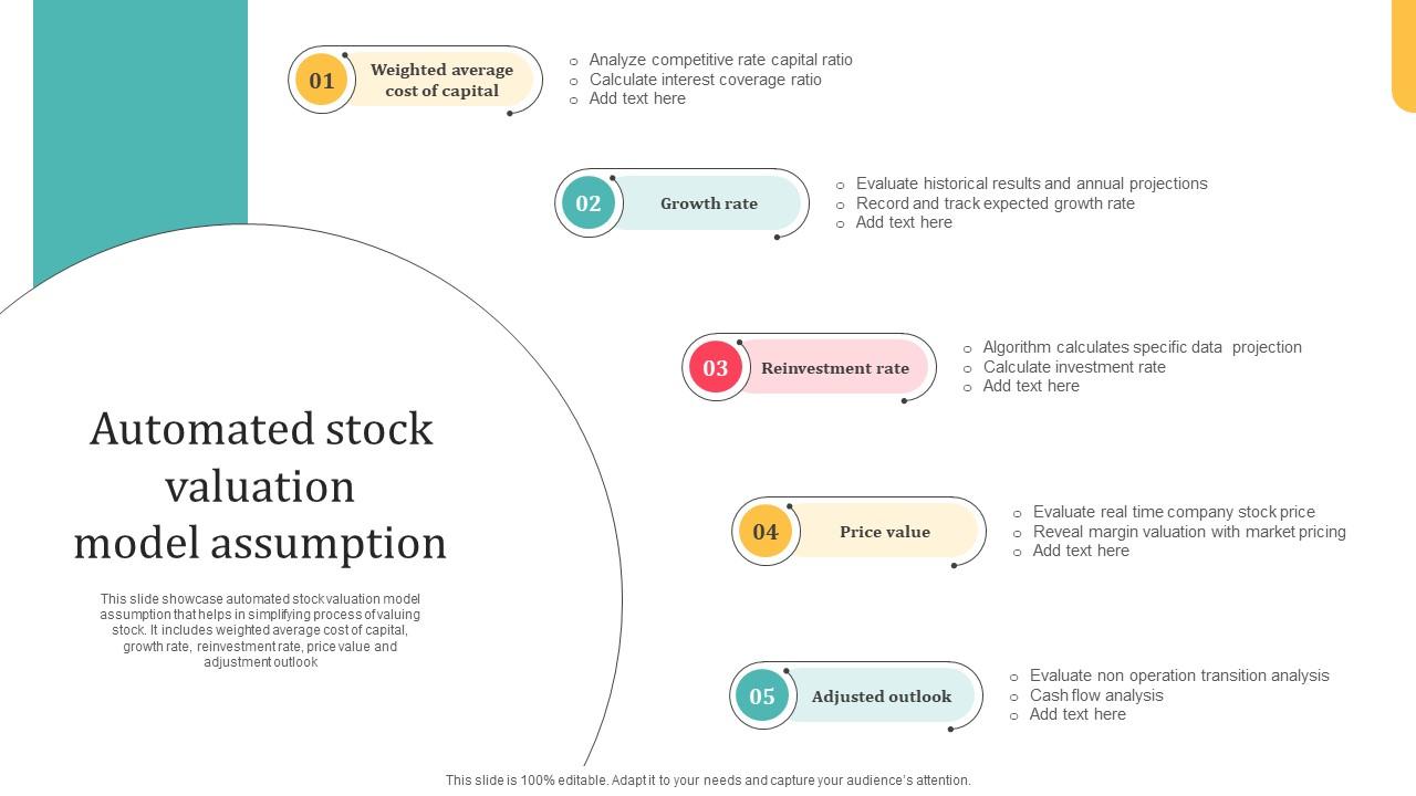 Automated Stock Valuation Model Assumption PPT Slide