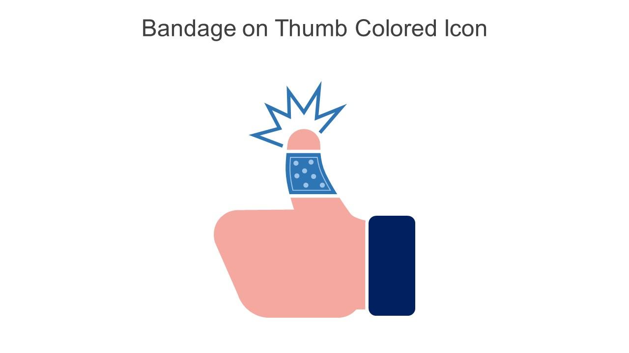 Bandage On Thumb Colored Icon In Powerpoint Pptx Png And Editable Eps ...