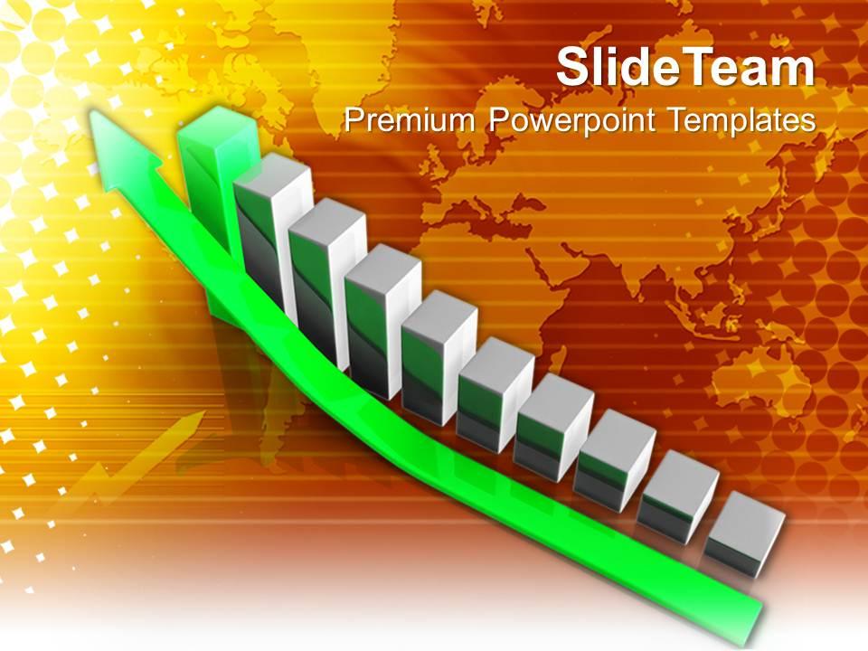 Bar Graph With Up Arrow Global Business Powerpoint Templates Ppt Themes ...
