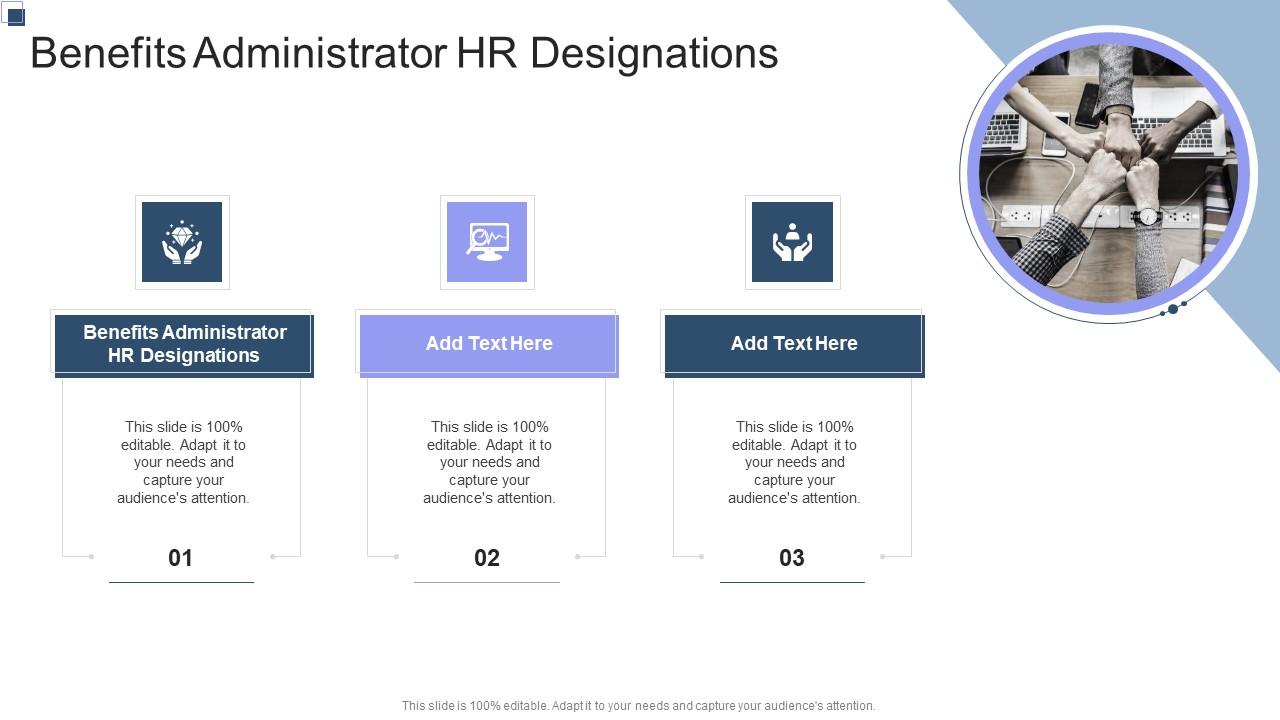 Benefits Administrator HR Designations In Powerpoint And Google Slides Cpb PPT Slide