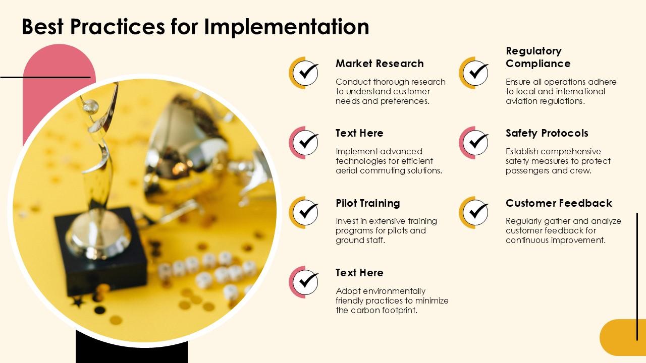 Best Practices For Implementation Aerial Commuting Ppt Powerpoint St Ai Ss Ppt Example