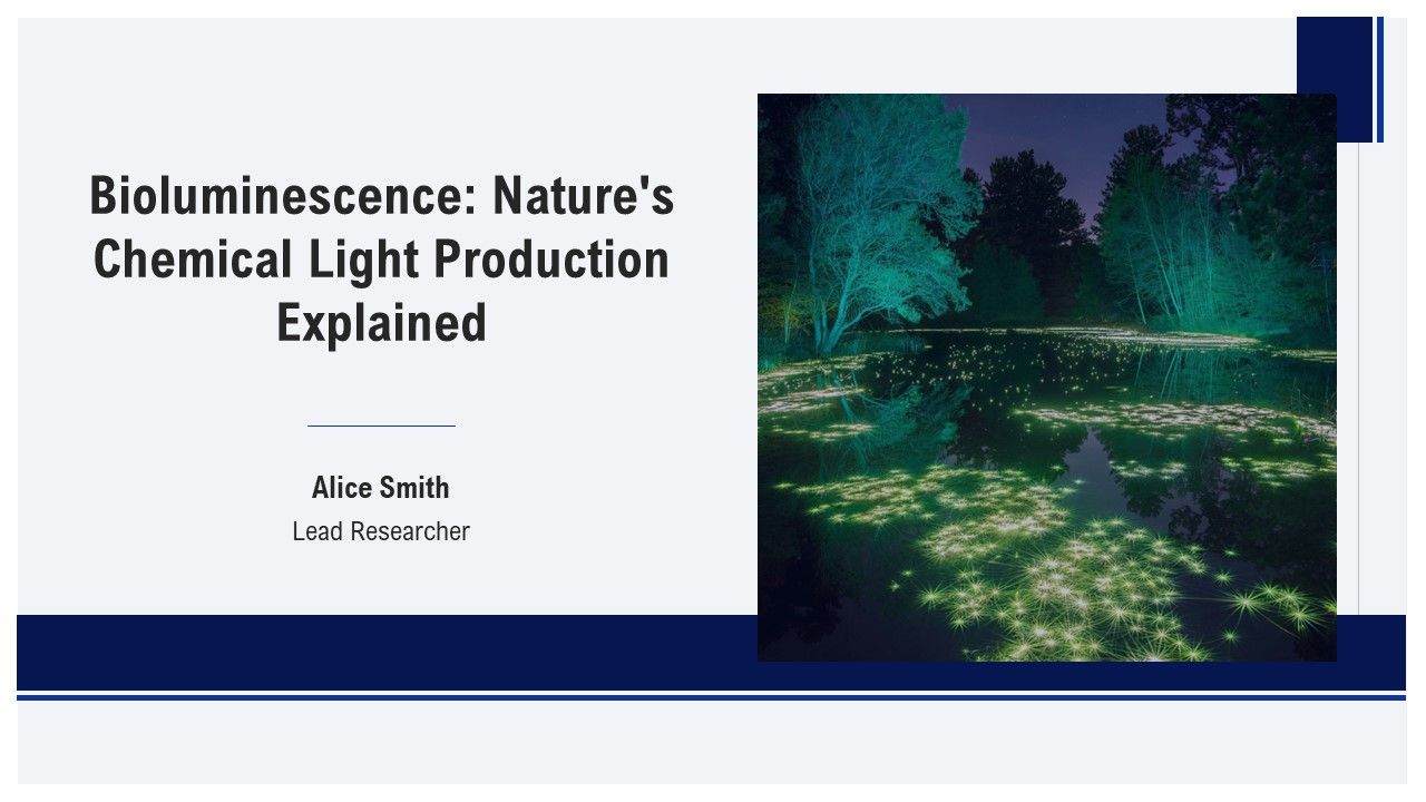 Bioluminescence Natures Chemical Light Production Explained PPT Template AT