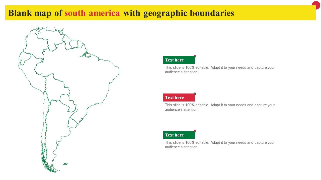 Blank Map Of South America With Geographic Boundaries PPT PowerPoint