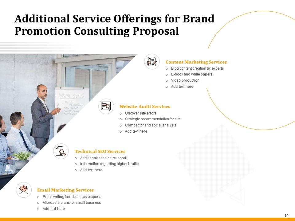 Brand Promotion Consulting Proposal Powerpoint Presentation Slides Presentation Graphics
