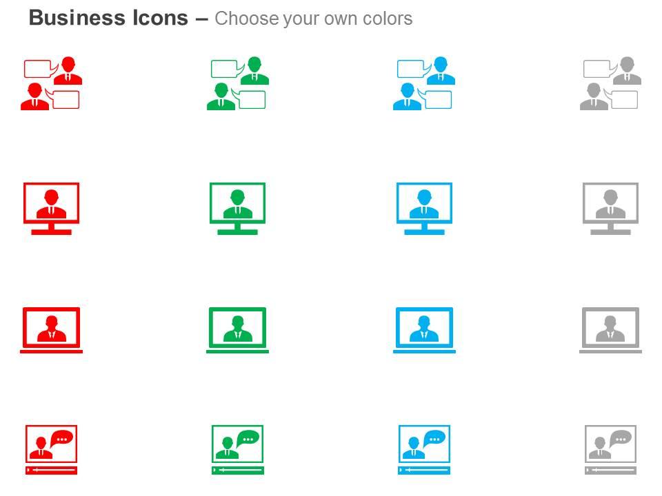 Business Communication Video Conference Video Calling Ppt Icons ...