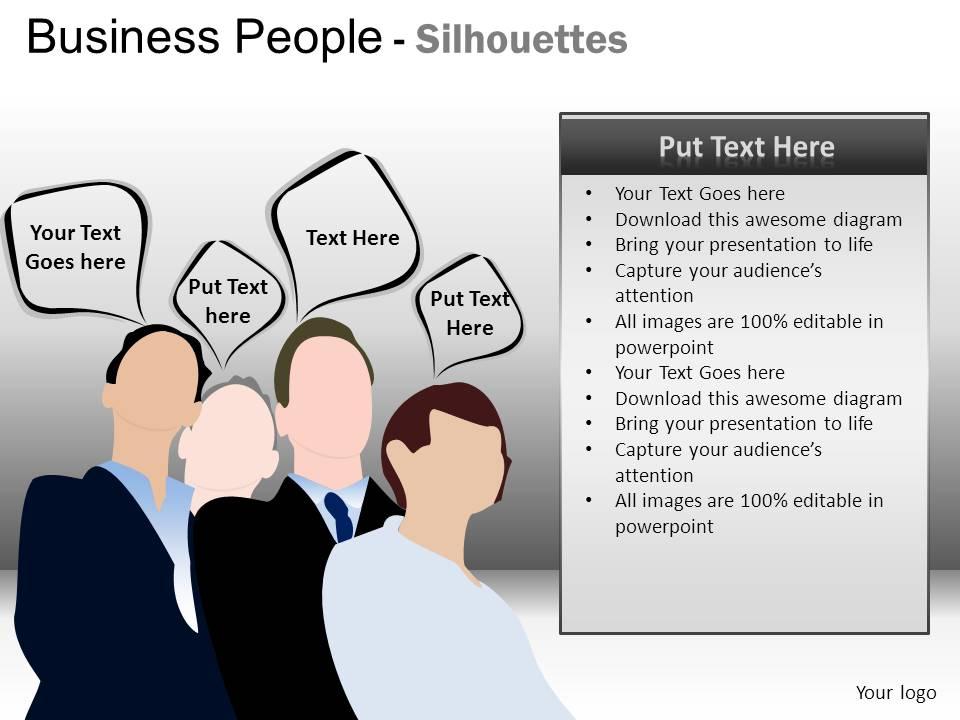 Business people silhouettes powerpoint presentation slides db ...