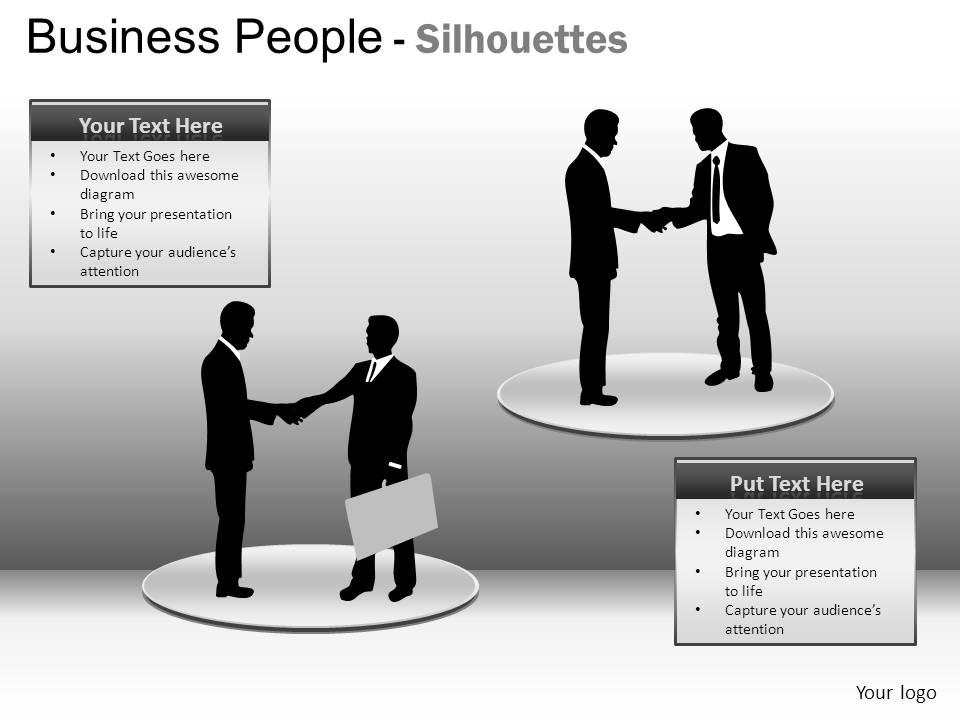 Business people silhouettes powerpoint presentation slides db ...