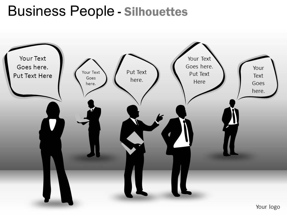 Business people silhouettes powerpoint presentation slides db ...