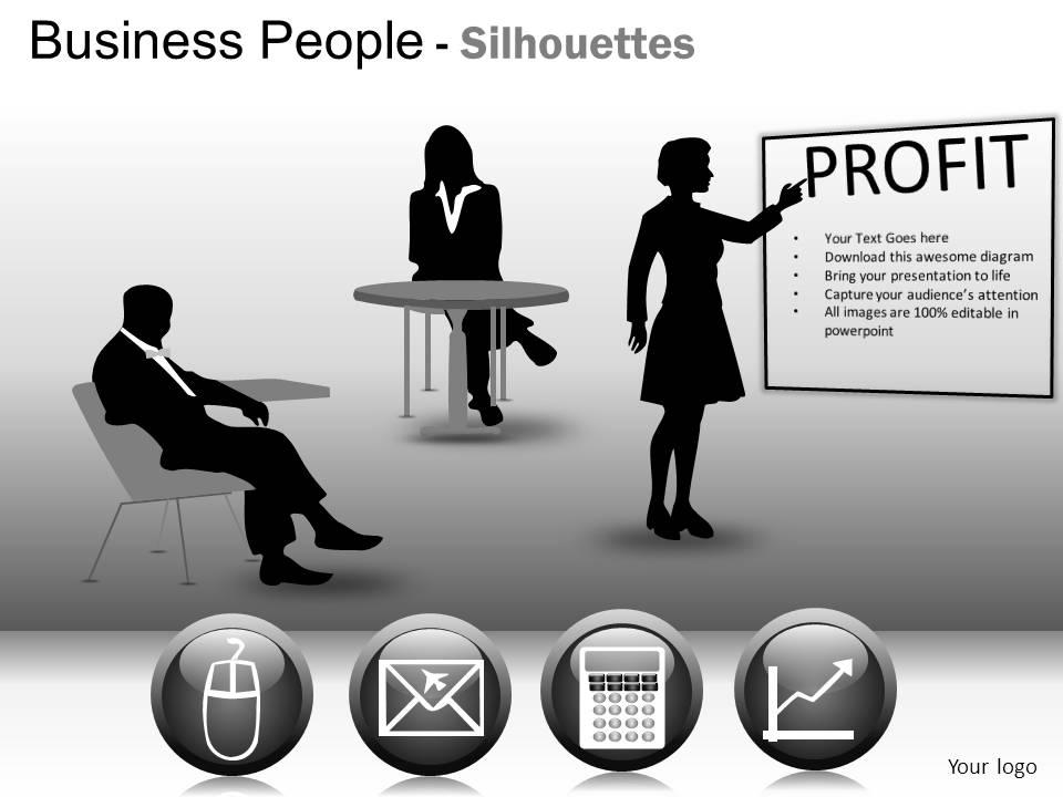 Business people silhouettes powerpoint presentation slides db ...