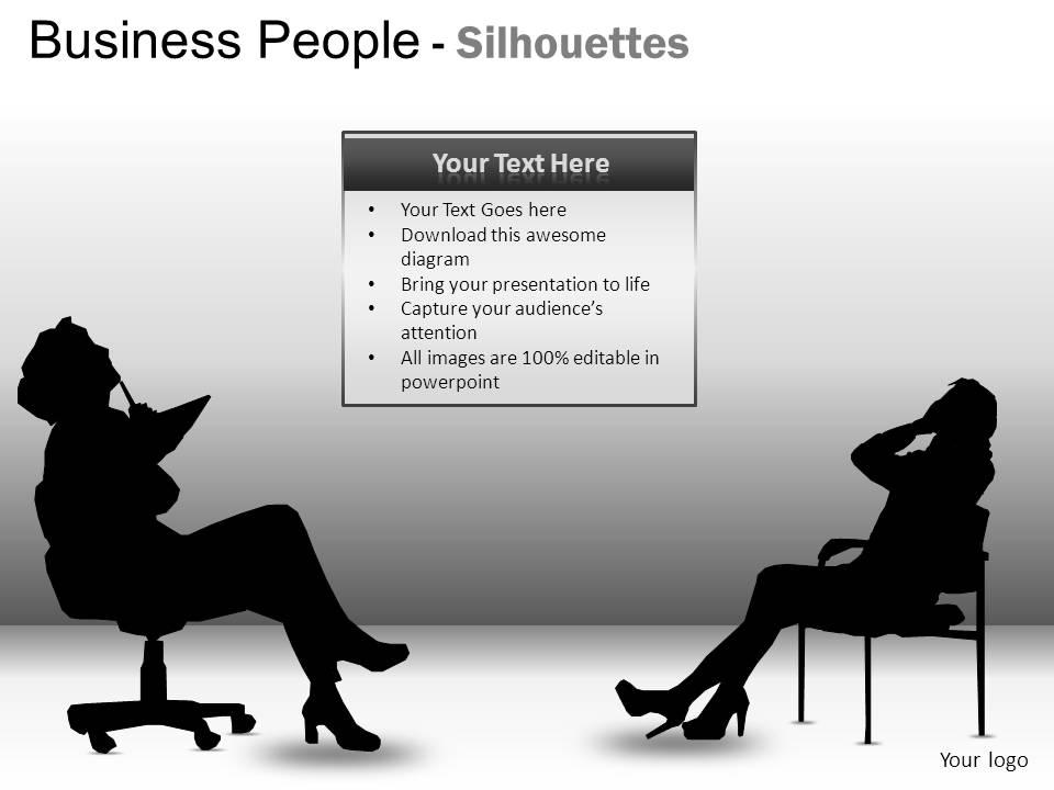 Business people silhouettes powerpoint presentation slides db ...