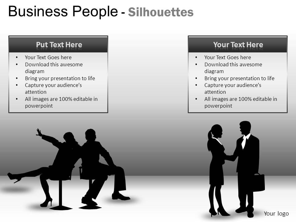 Business people silhouettes powerpoint presentation slides db ...