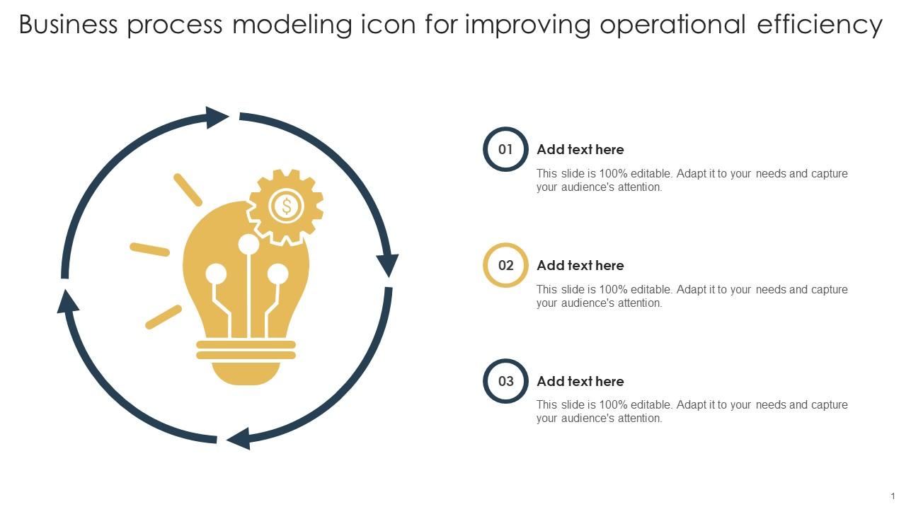 Business Process Modeling Icon For Improving Operational Efficiency PPT ...