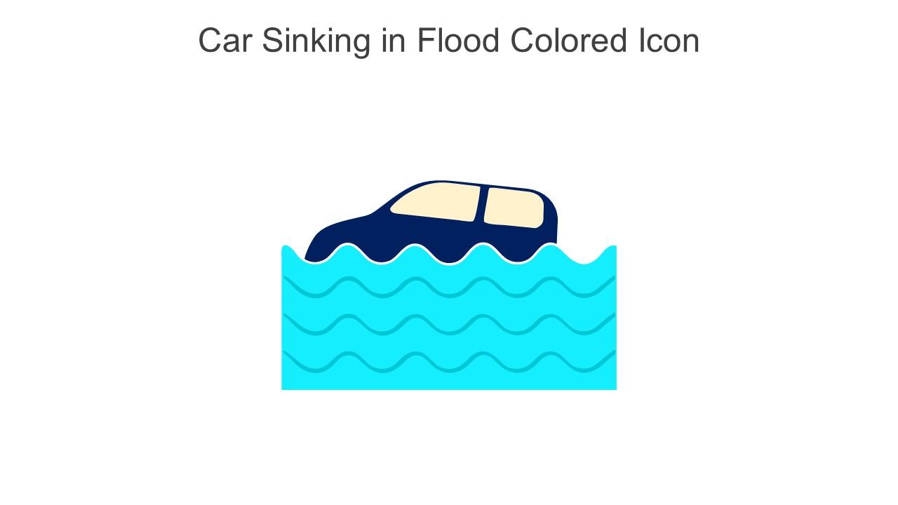 Car Sinking In Flood Colored Icon In Powerpoint Pptx Png And Editable ...