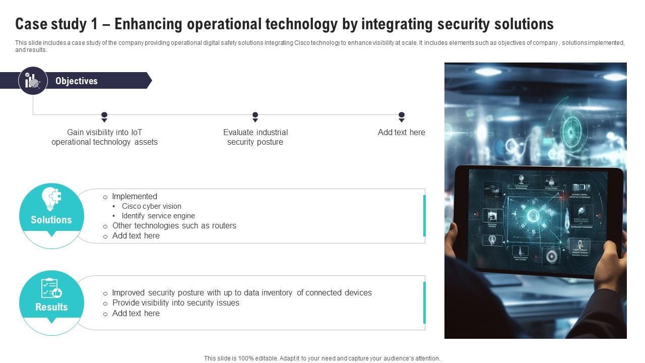 Case Study 1 Enhancing Operational Technology IoT Security And Privacy Safeguarding IoT SS PPT Slide