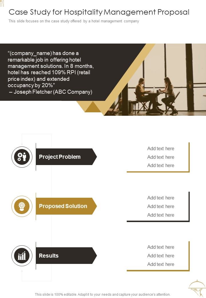 Case Study For Hospitality Management Proposal One Pager Sample Example Document | Presentation ...