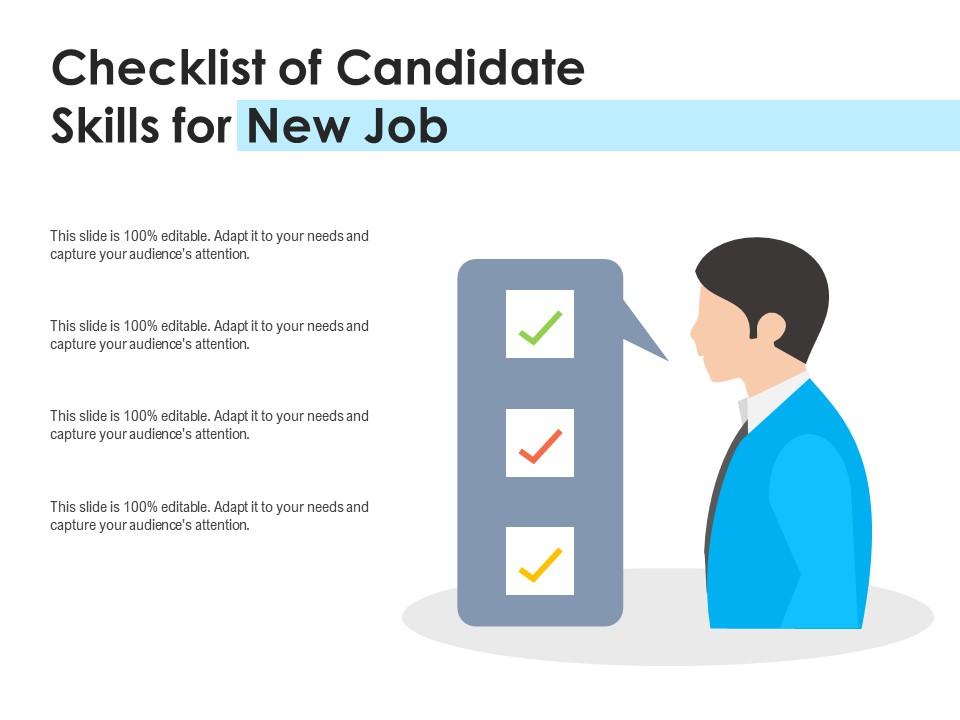 Checklist Of Candidate Skills For New Job | Presentation Graphics ...
