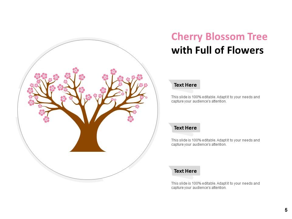 Cherry blossom circular frame flower tree showing business marketing ...