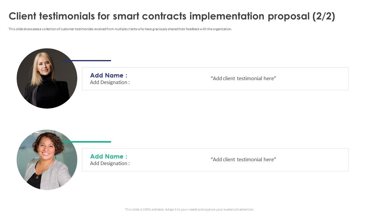 Client Testimonials For Smart Contracts Implementation Proposal PPT ...